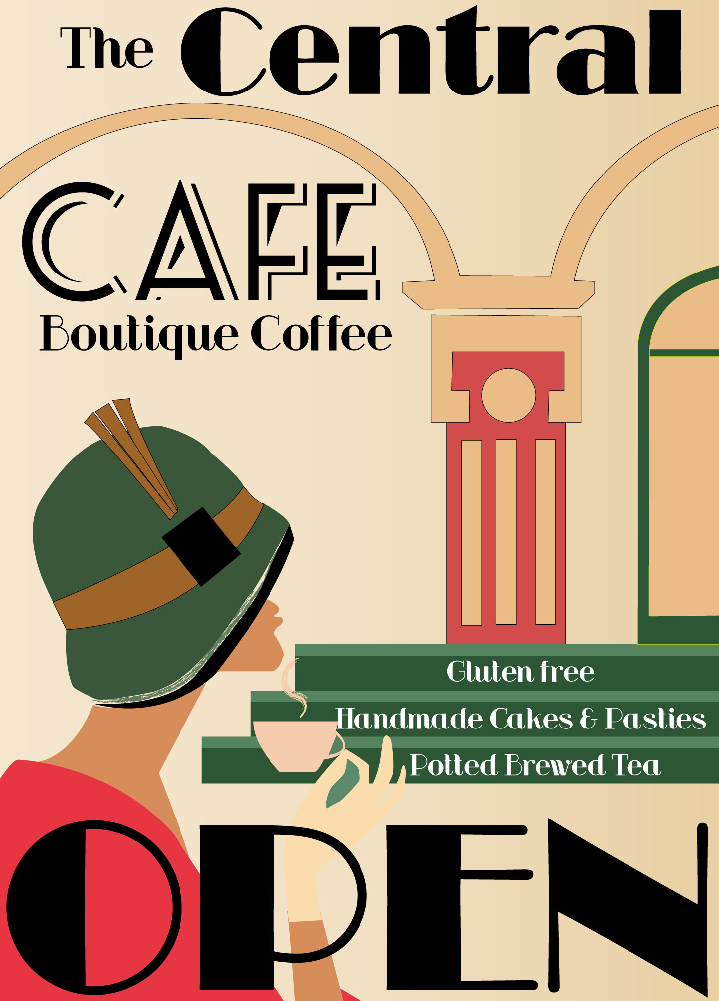 1920’s Cafe Posters – Elizabeth Kerry.com